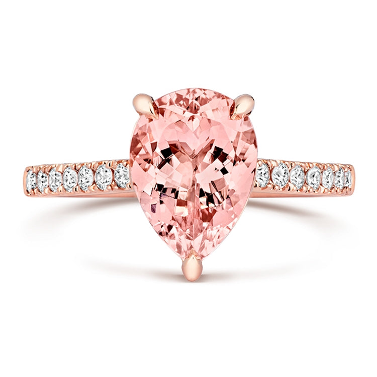 18ct Rose gold, morganite and diamond dress ring. | Francis Wain Jewellers