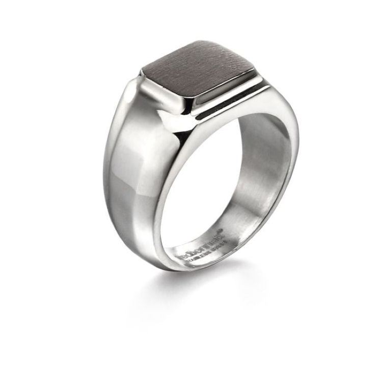 Mens stainless steel signet ring. | Francis Wain Jewellers